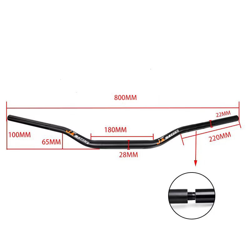 1 1/8" Dirt Bike Universal Segmented Handlebar 7075 Aluminum Alloy 28mm ...