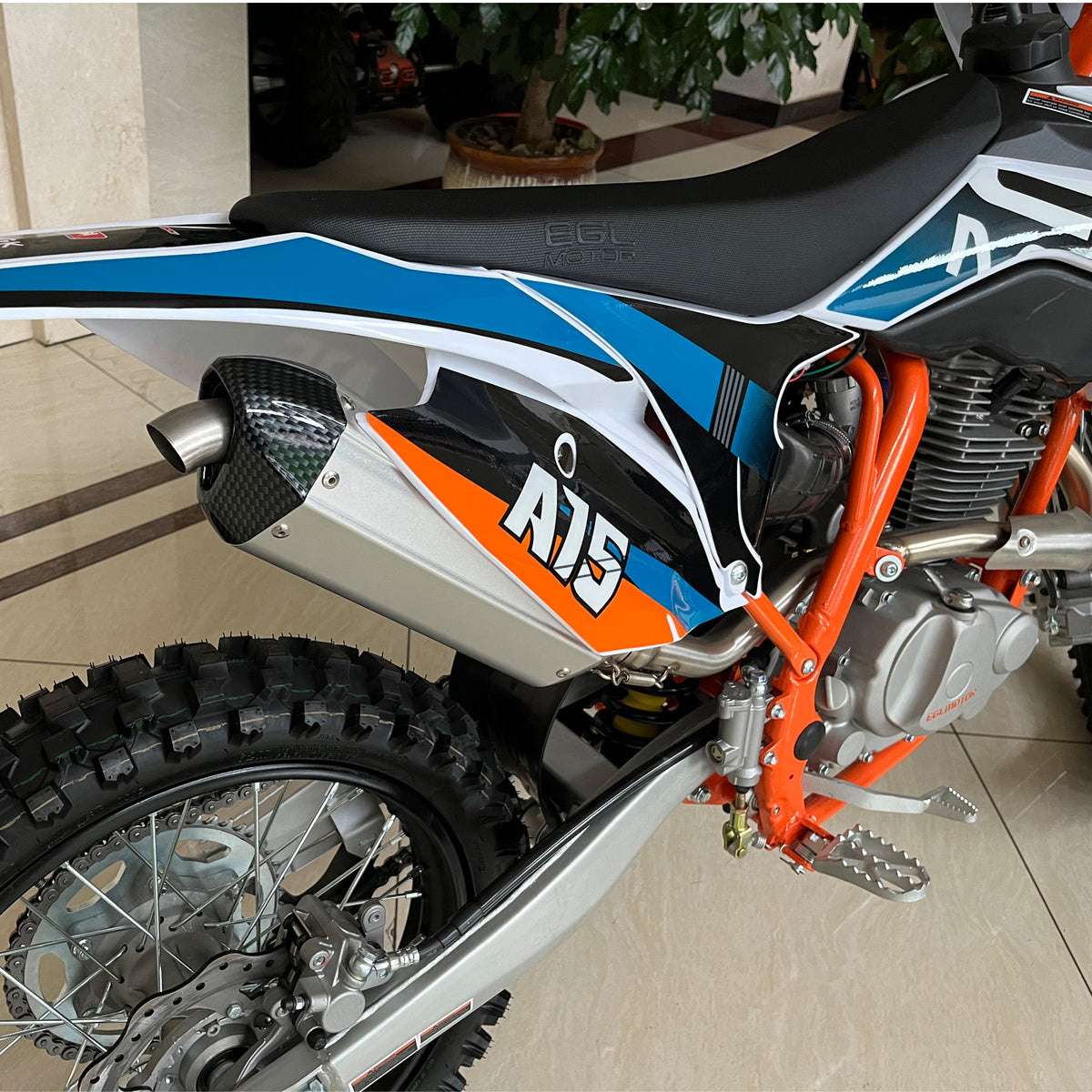 Dirt Bike Full Exhaust Pipe Compatible with EGL EXP 150 KEX AIR 223 ...